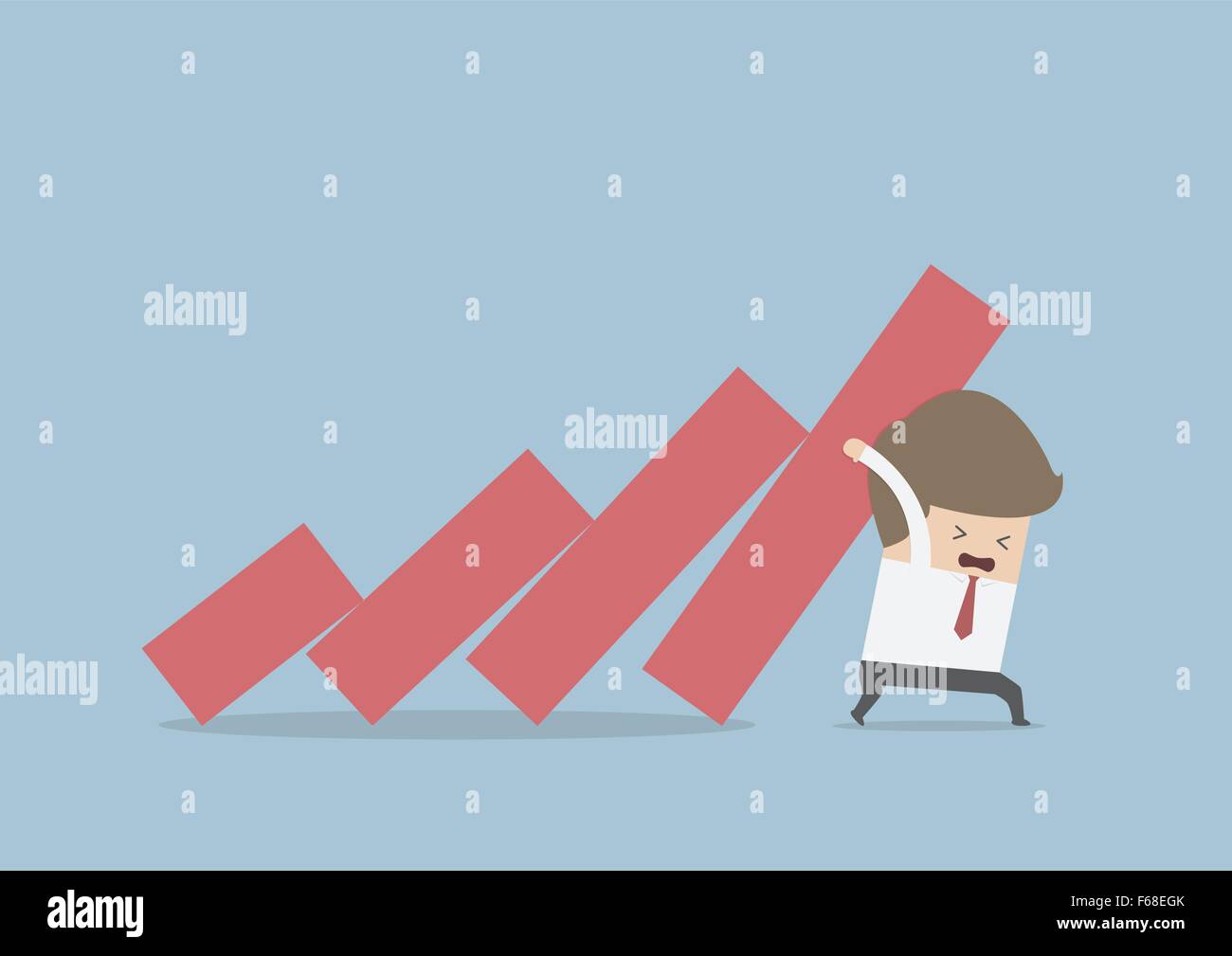 Cartoon illustration man trying fix hi-res stock photography and images ...