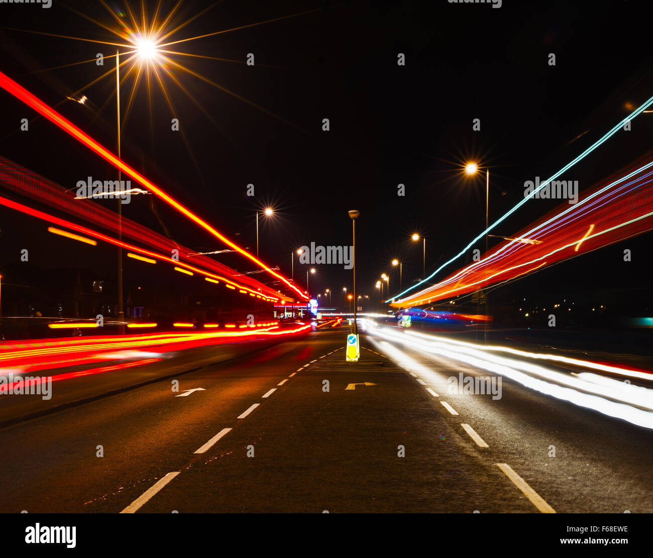 Traffic light trails Stock Photo - Alamy