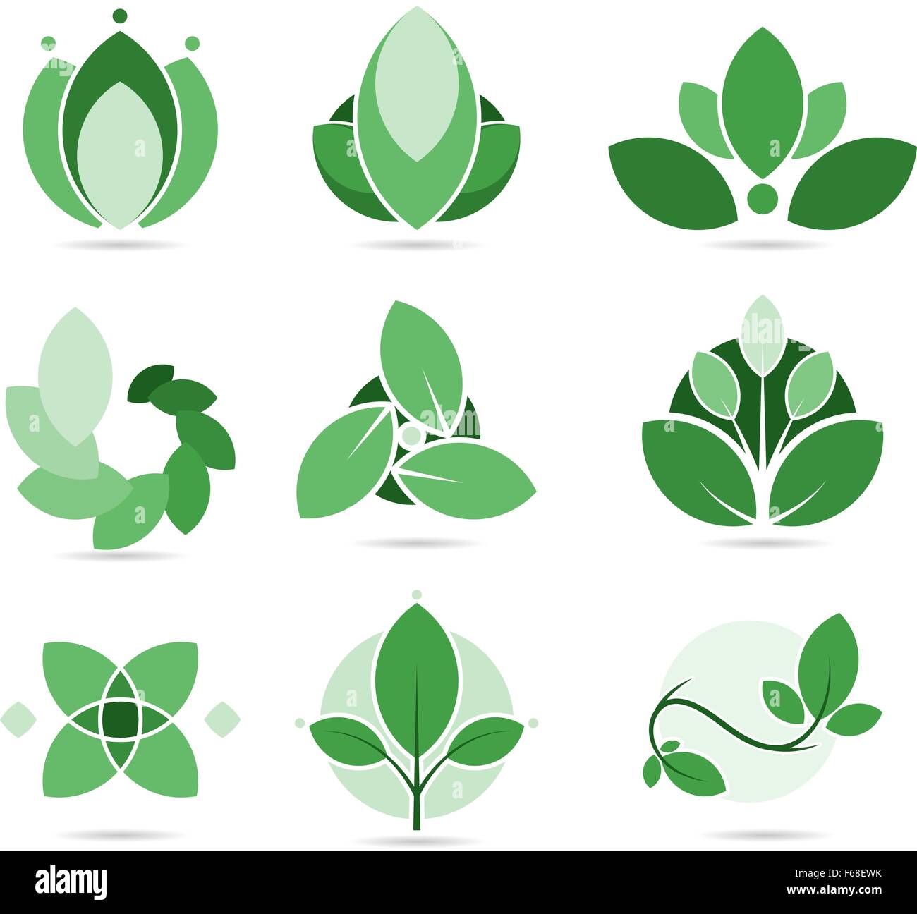 Set of leaf logo on white background Stock Vector Image & Art - Alamy