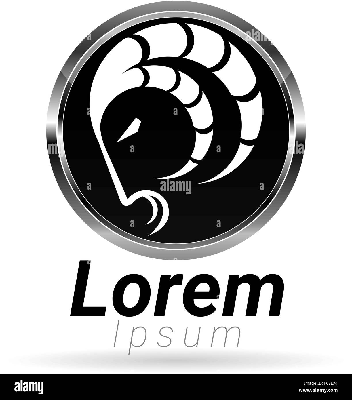 Goat head in metallic logo on white background. Design for website ...