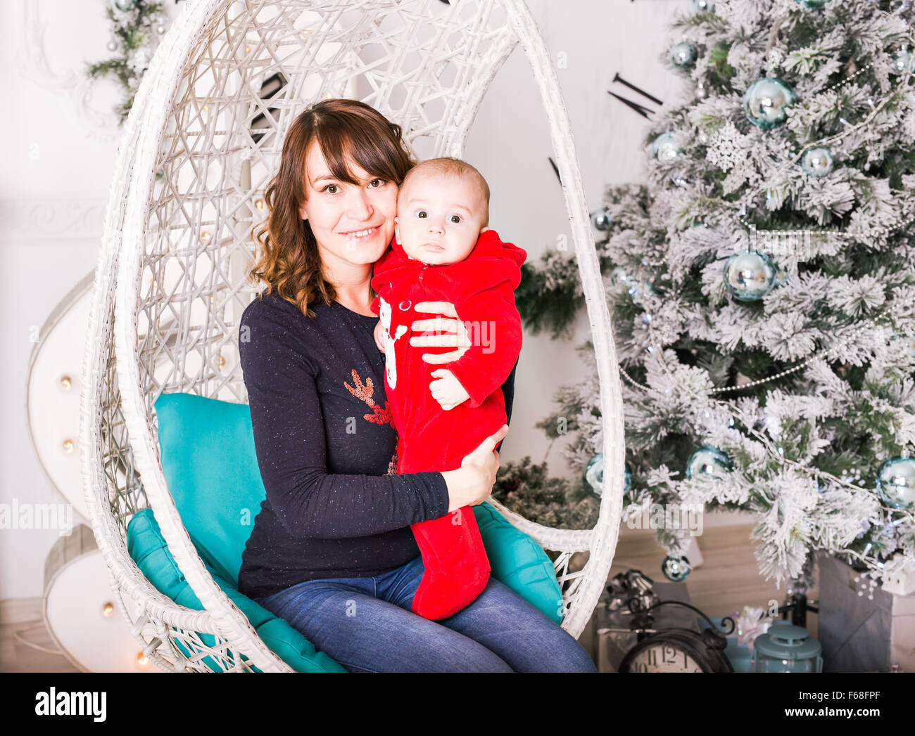 Christmas Family Portrait In Home Stock Photo - Alamy