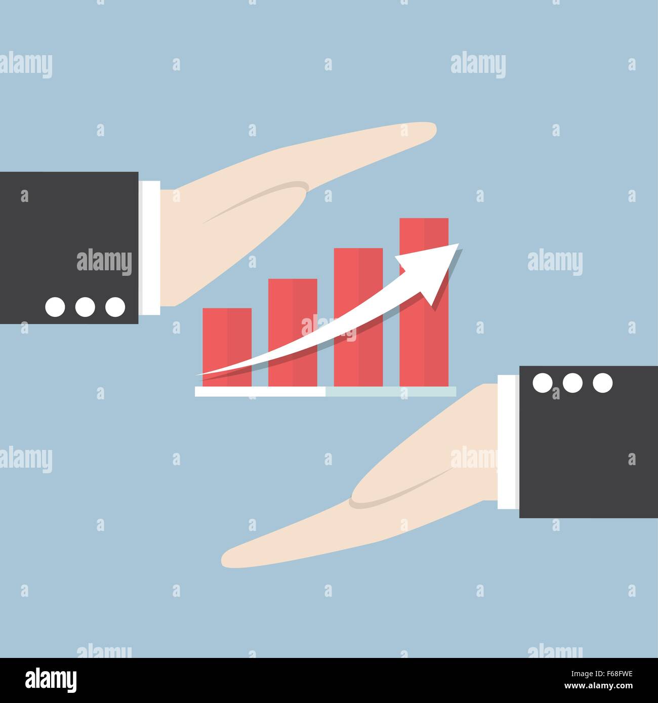 Rising graph flat white hi-res stock photography and images - Alamy