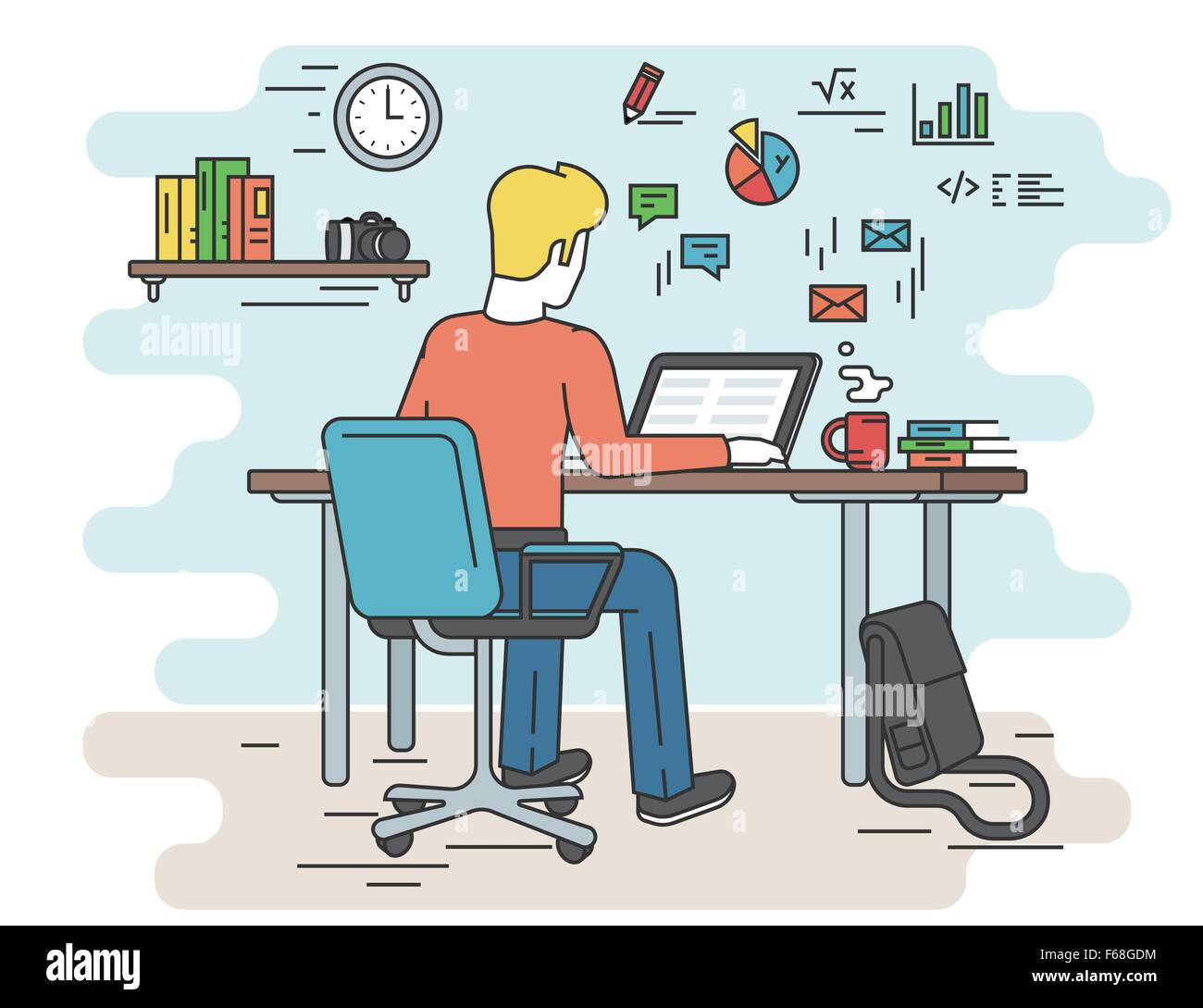 Student with laptop Stock Vector Image & Art - Alamy