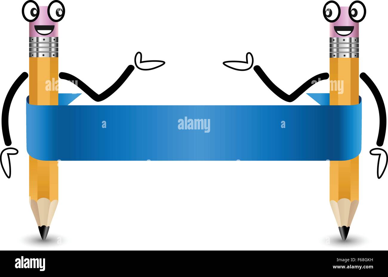 Two pencils with blue ribbon Stock Vector Image & Art - Alamy