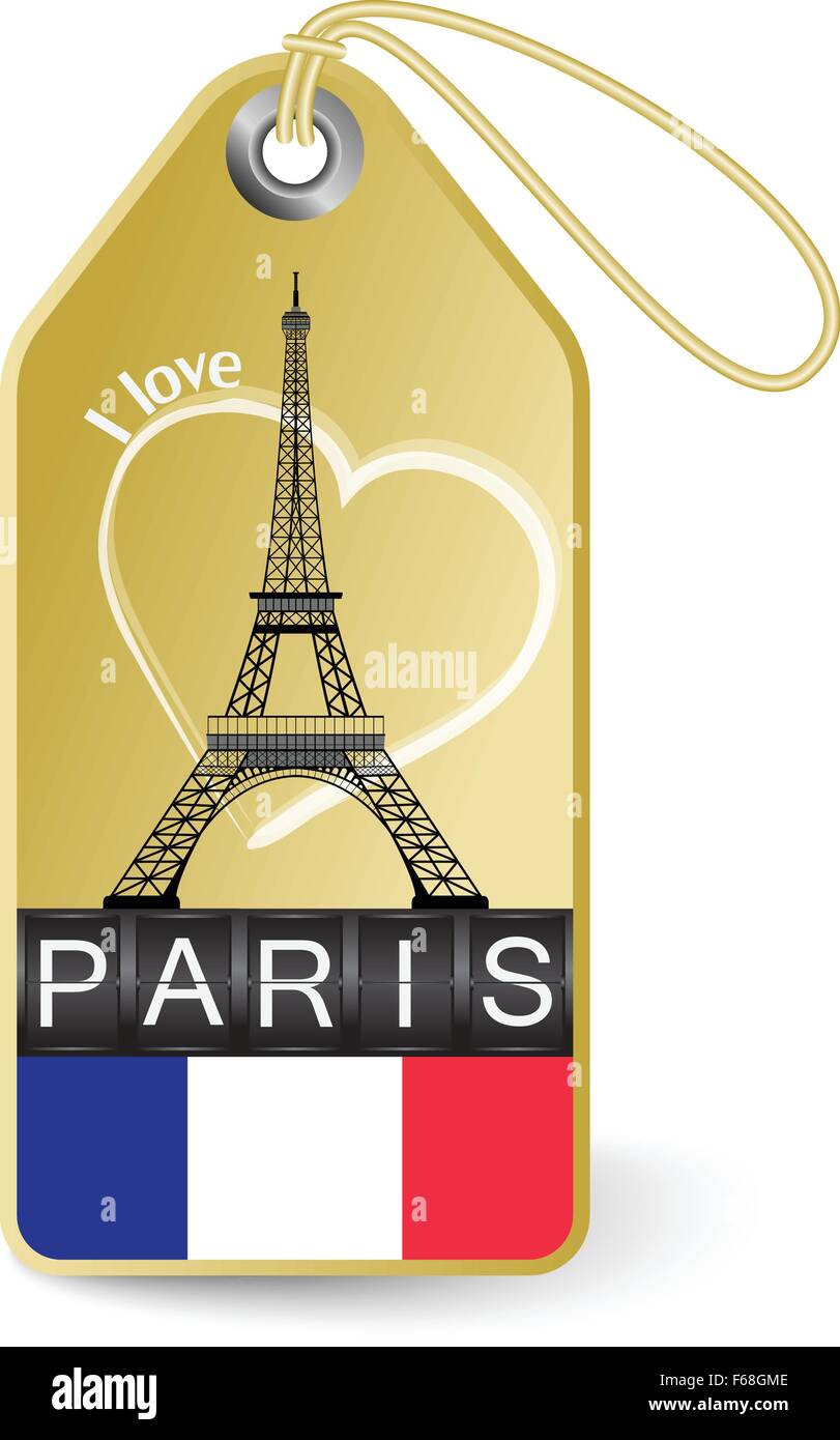 Travel tag with Eiffel Tower Stock Vector Image & Art - Alamy