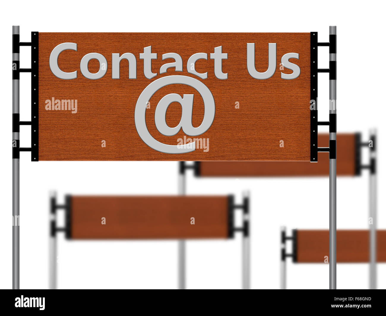 Wooden sign that said contact us Stock Photo - Alamy
