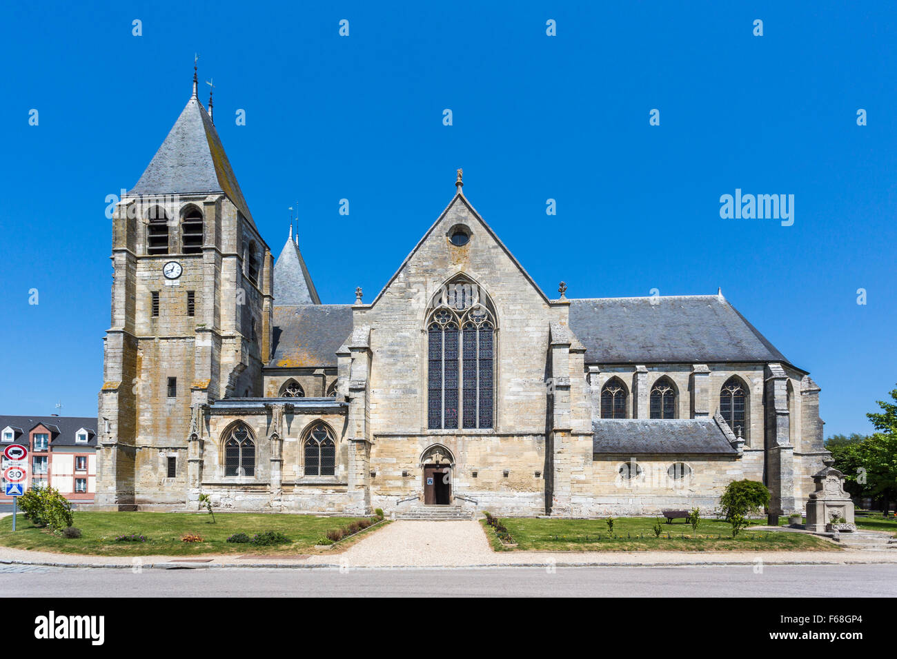 Collegiale Notre-Dame church in the village of Ecouis, Normandy ...