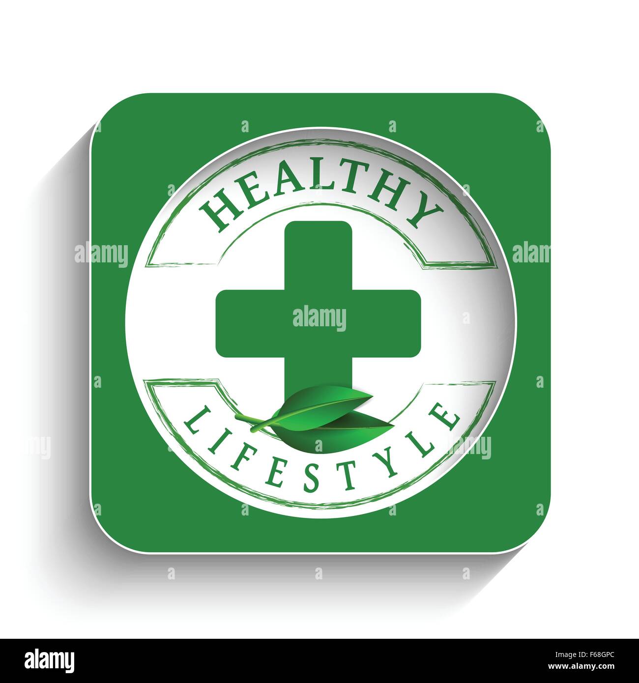 Green cross as a symbol of healthy lifestyle Stock Vector Image & Art ...