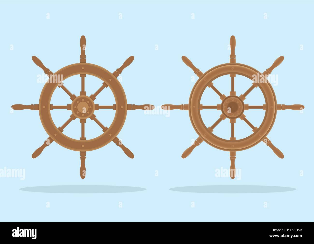 Marine helm, Two styles of steering wheel isolated, VECTOR, EPS10 Stock ...