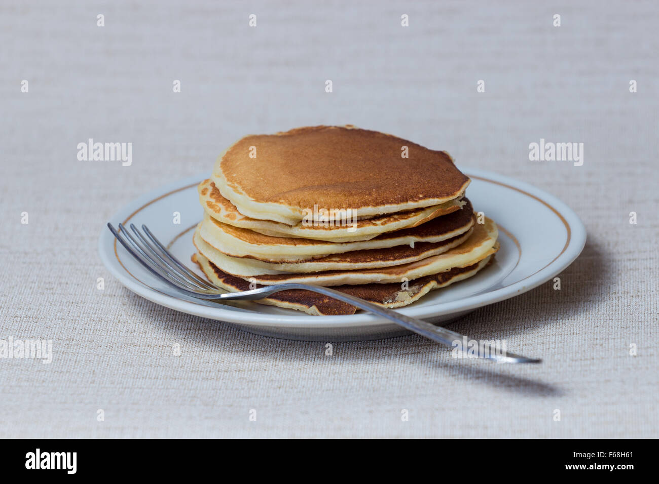 Stack of Pancakes, Breakfast on table Stock Photo - Alamy