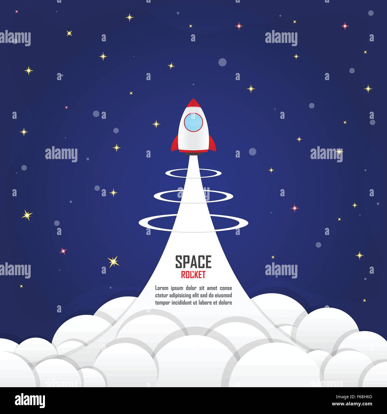 Rocket launched into the space, VECTOR, EPS10 Stock Vector Image & Art ...