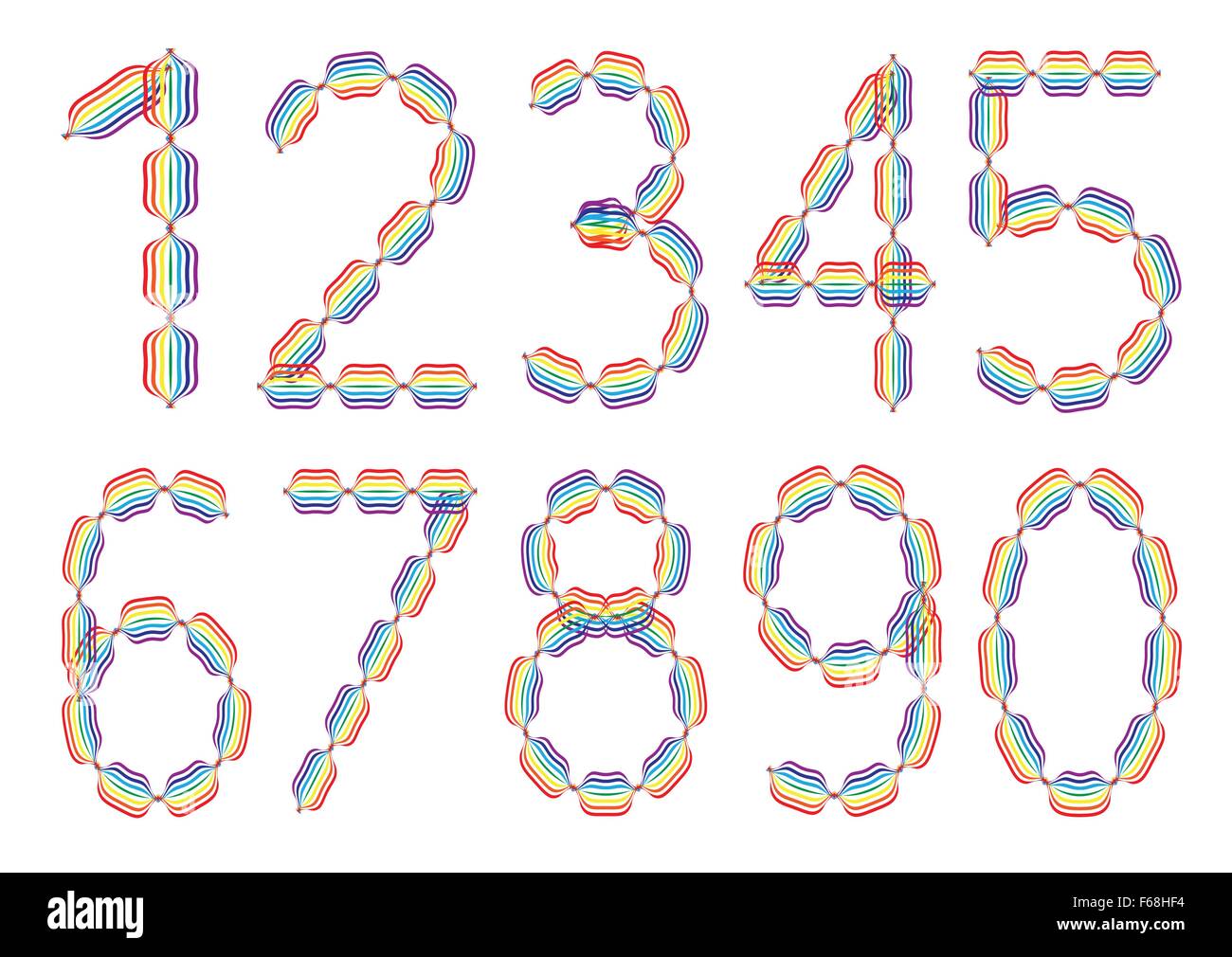 Set of ten numbers made in rainbow colors Stock Vector Image & Art - Alamy