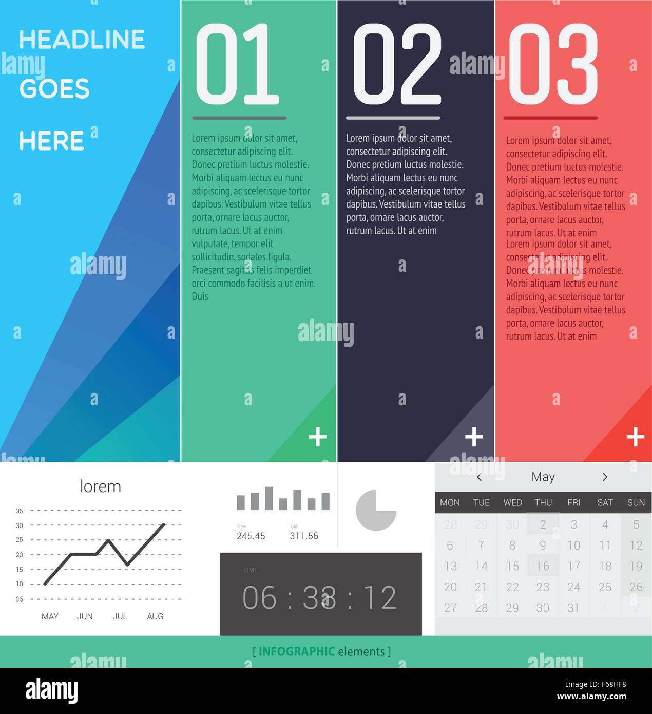 Three steps vector illustration Stock Vector Image & Art - Alamy