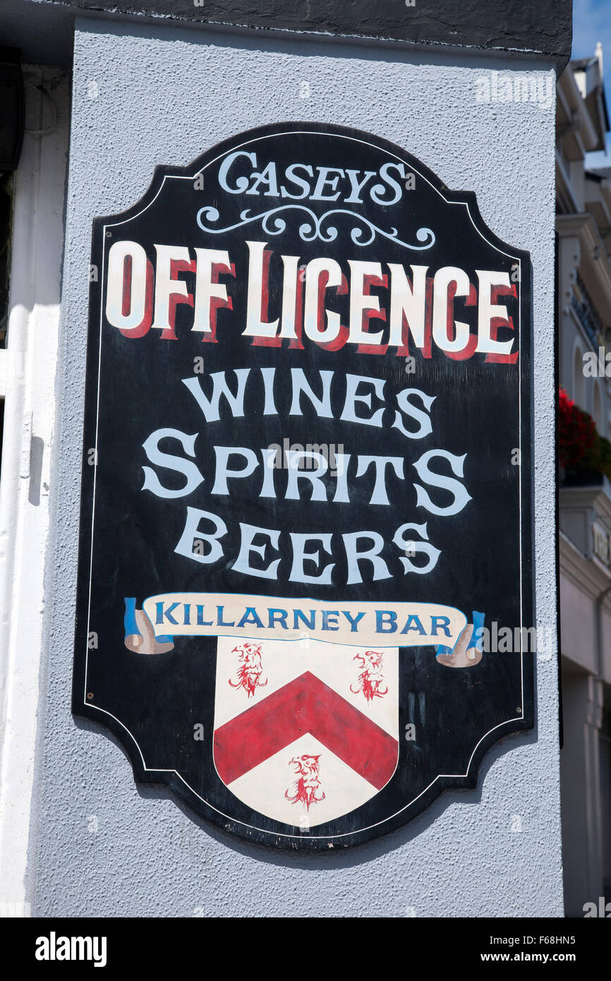 Gaseys Off Licence Sign; Killarney; County; Kerry; Ireland Stock Photo ...