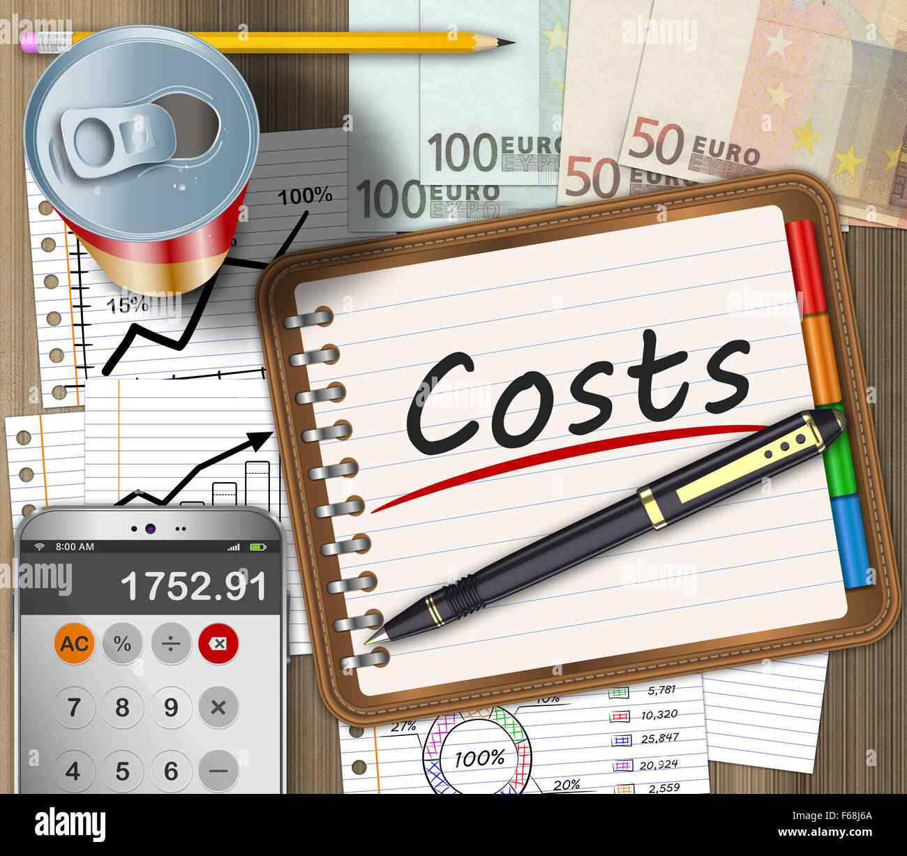 Financial expenses as a concept on an office desk Stock Photo - Alamy