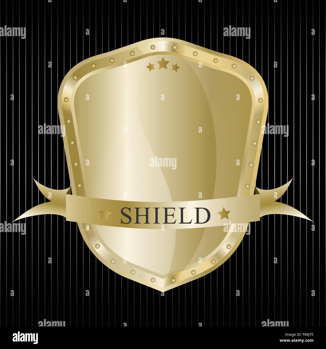 Gold protection shield with ribbon Stock Vector Image & Art - Alamy