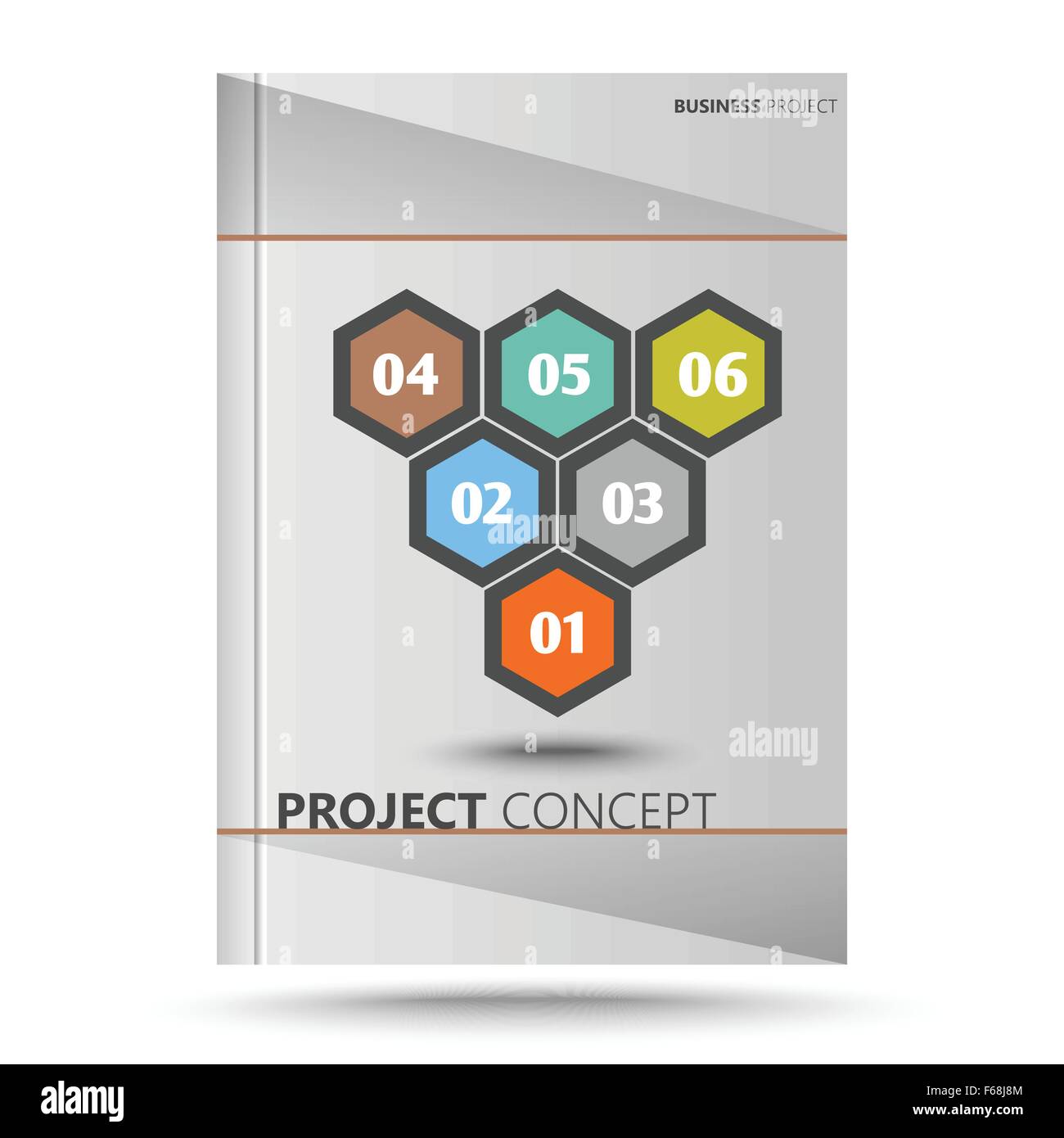 Six hexagons as sequential steps, as a book concept Stock Vector Image ...