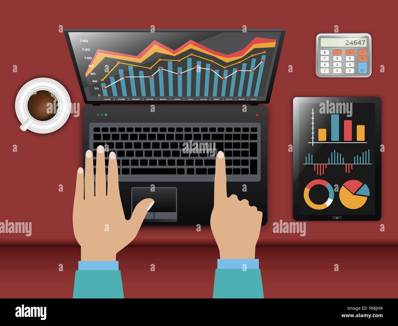 Comparing statistics in business, concept theme Stock Vector Image ...