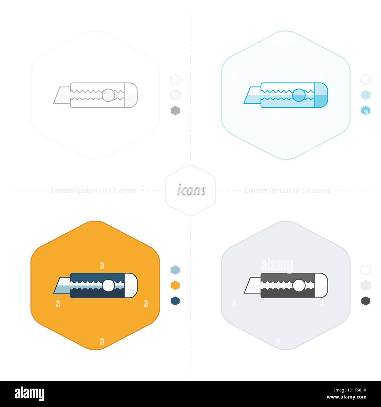 Utility knife icon 4 design Stock Vector Image & Art - Alamy
