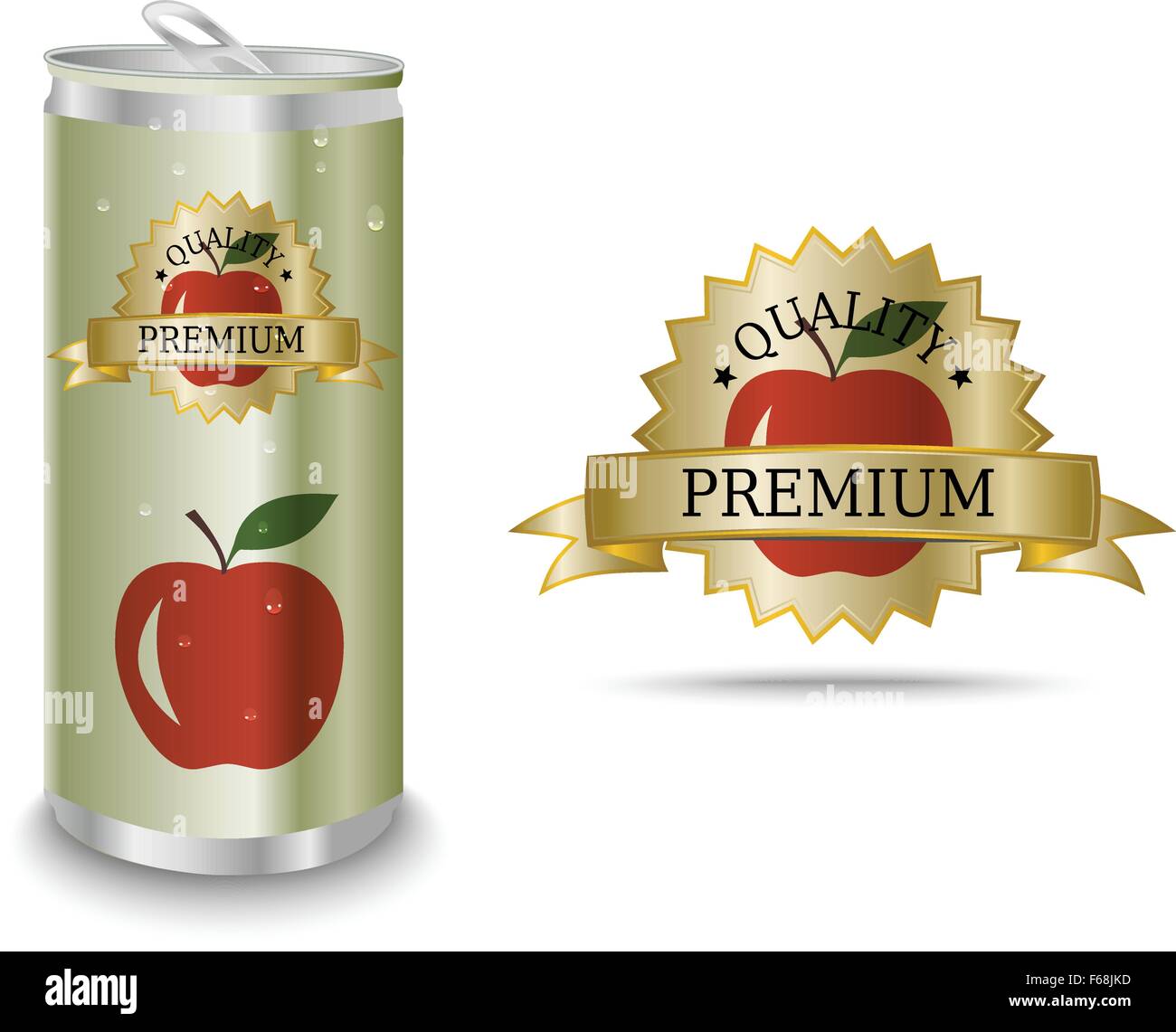 Apple juice in a can with a label as a concept Stock Vector Image & Art ...