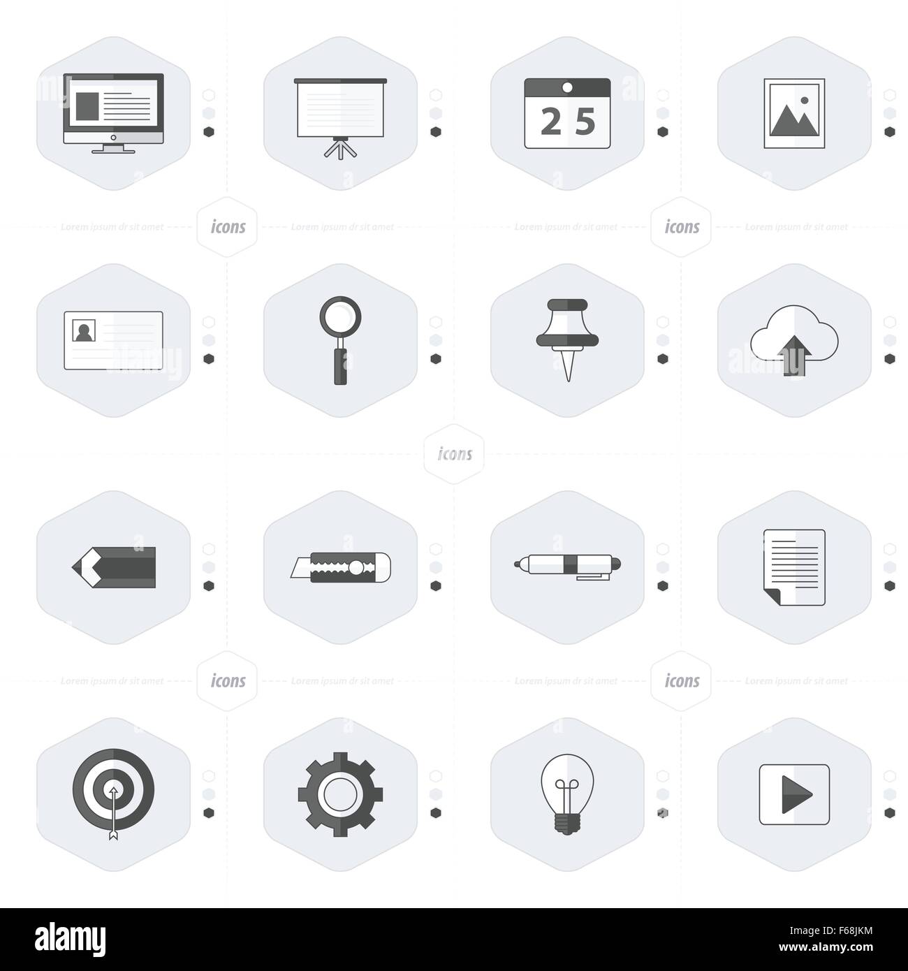 office icon set black and white color Stock Vector Image & Art - Alamy