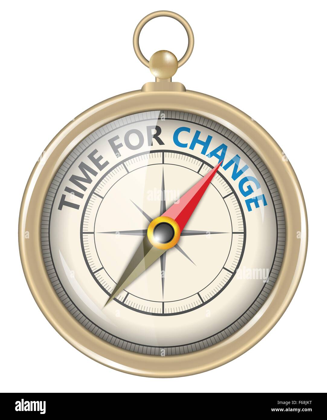 Compass and an arrow pointing to the word time for change Stock Vector ...