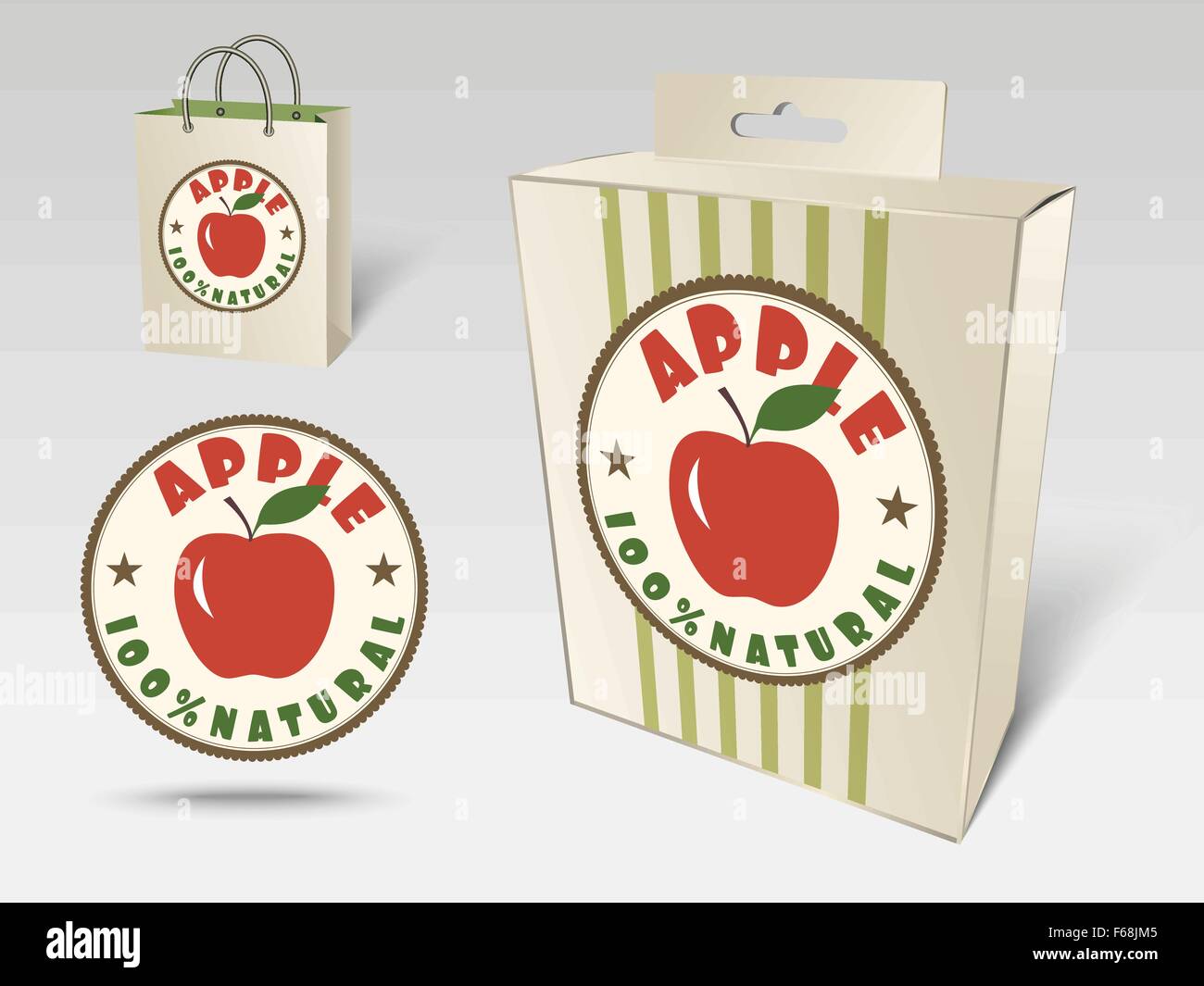 Paper packaging and labels for fruit, apple Stock Vector Image & Art ...