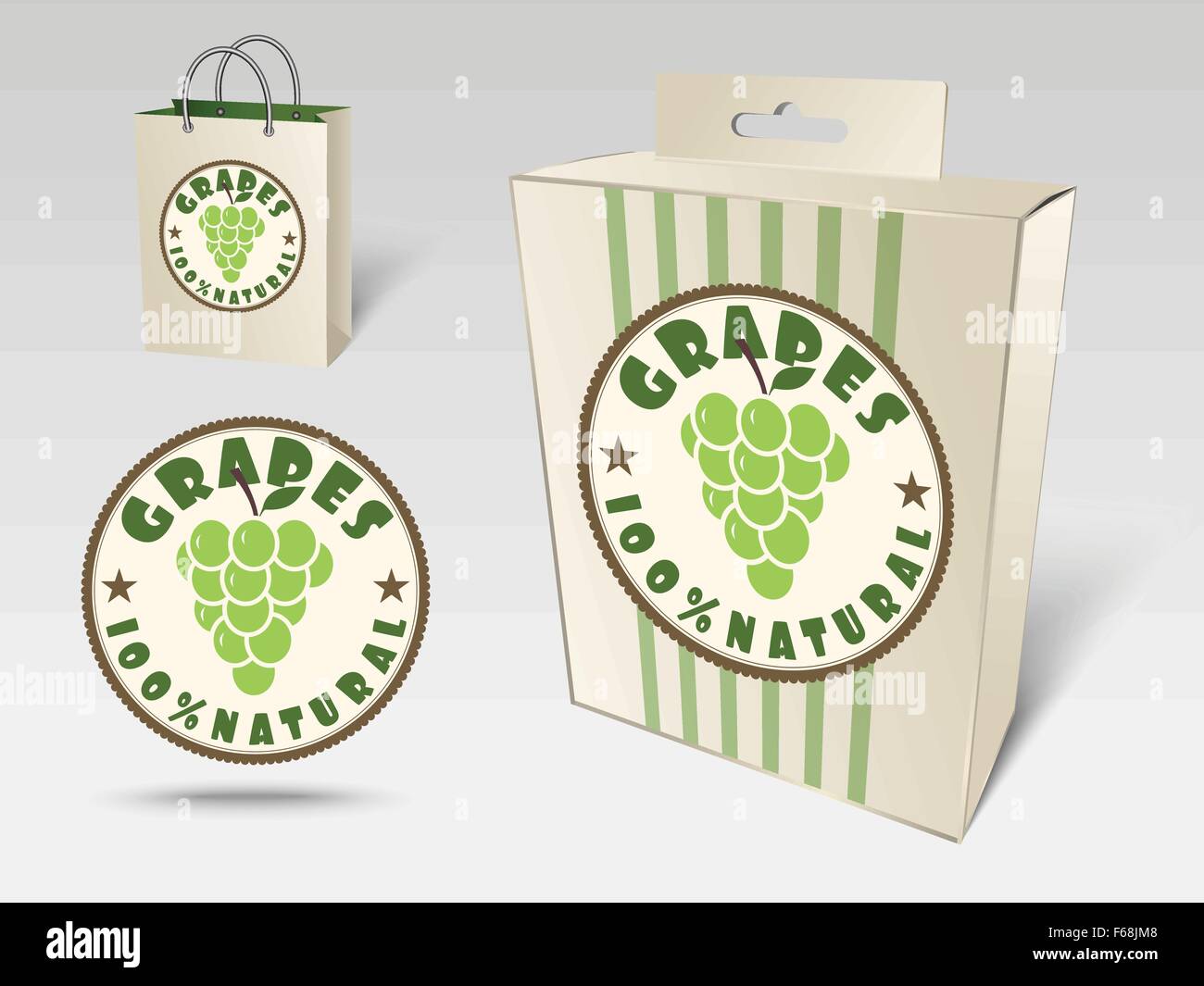 Paper packaging and labels for fruit, grapes Stock Vector Image & Art ...