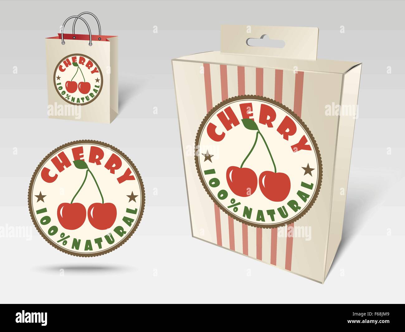 Paper packaging and labels for fruit, cherry Stock Vector Image & Art ...