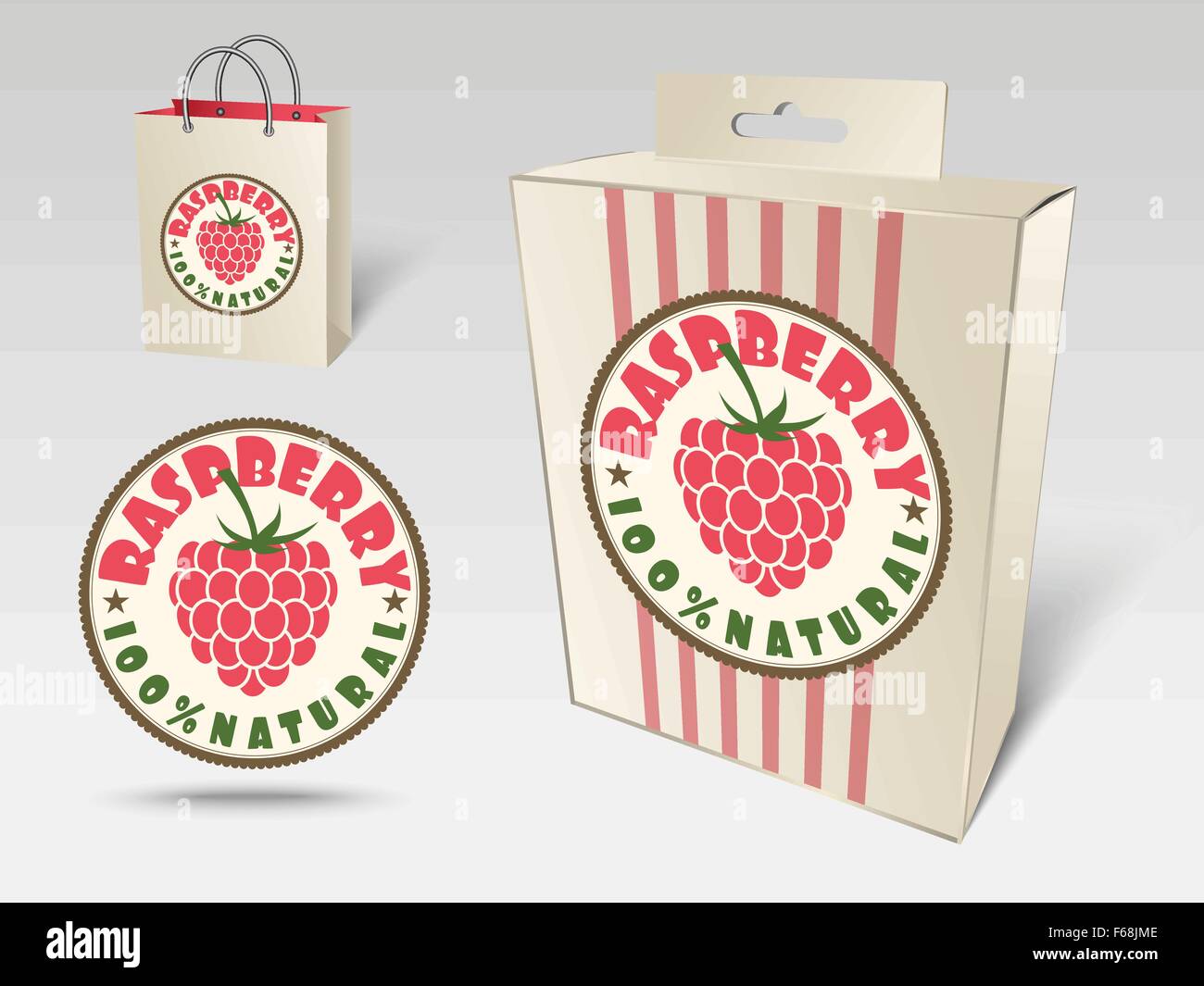 Paper packaging and labels for fruit, raspberry Stock Vector Image ...