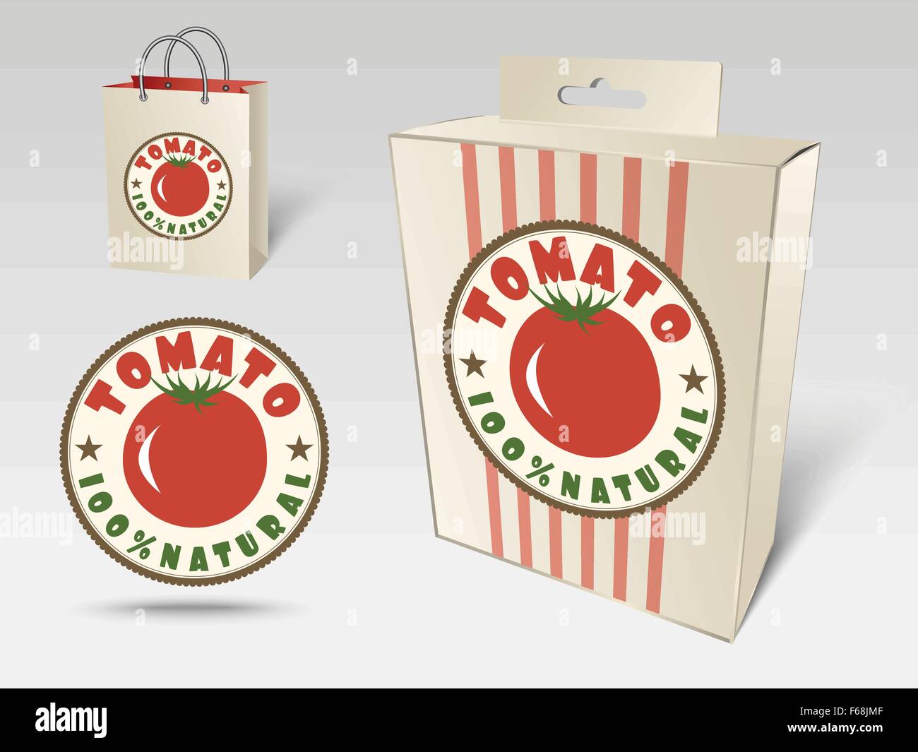 Paper packaging and labels for vegetables, tomato Stock Vector Image ...