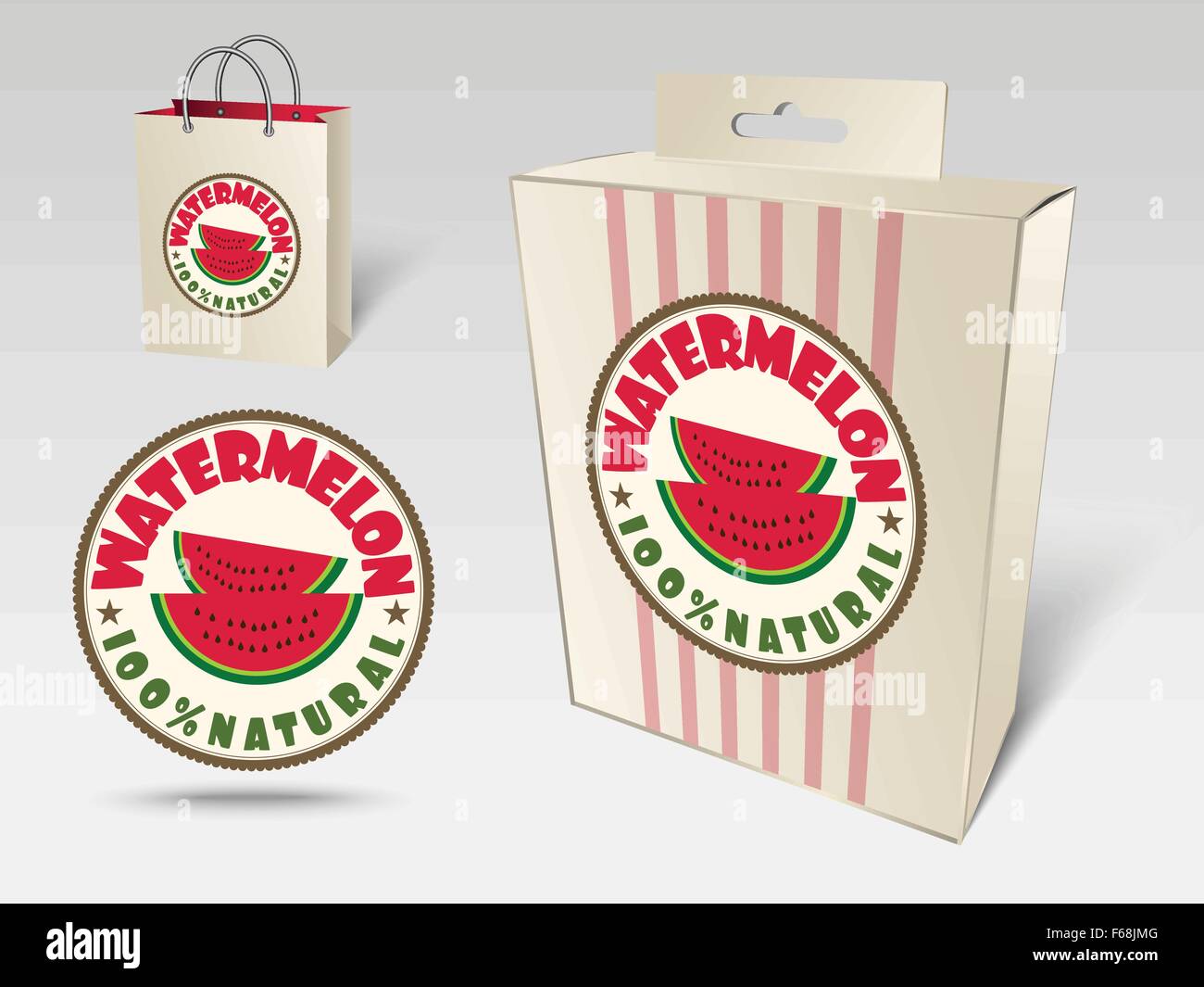 Paper packaging and labels for fruit, watermelon Stock Vector Image ...