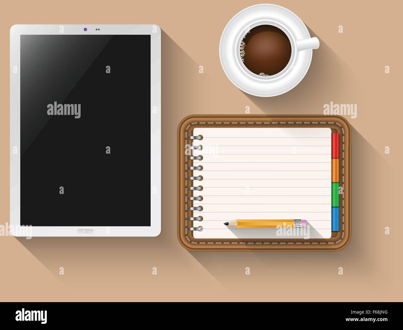 Workplace blank notebook on Stock Vector Images - Alamy