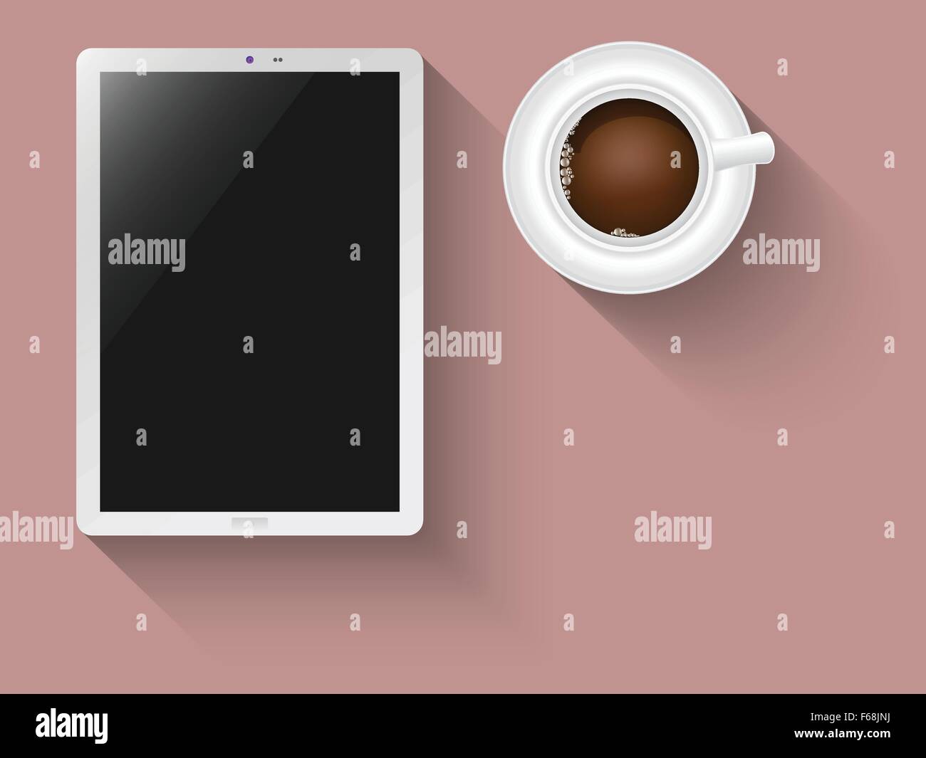 Tablet and coffee as a concept to creativity Stock Vector Image & Art ...