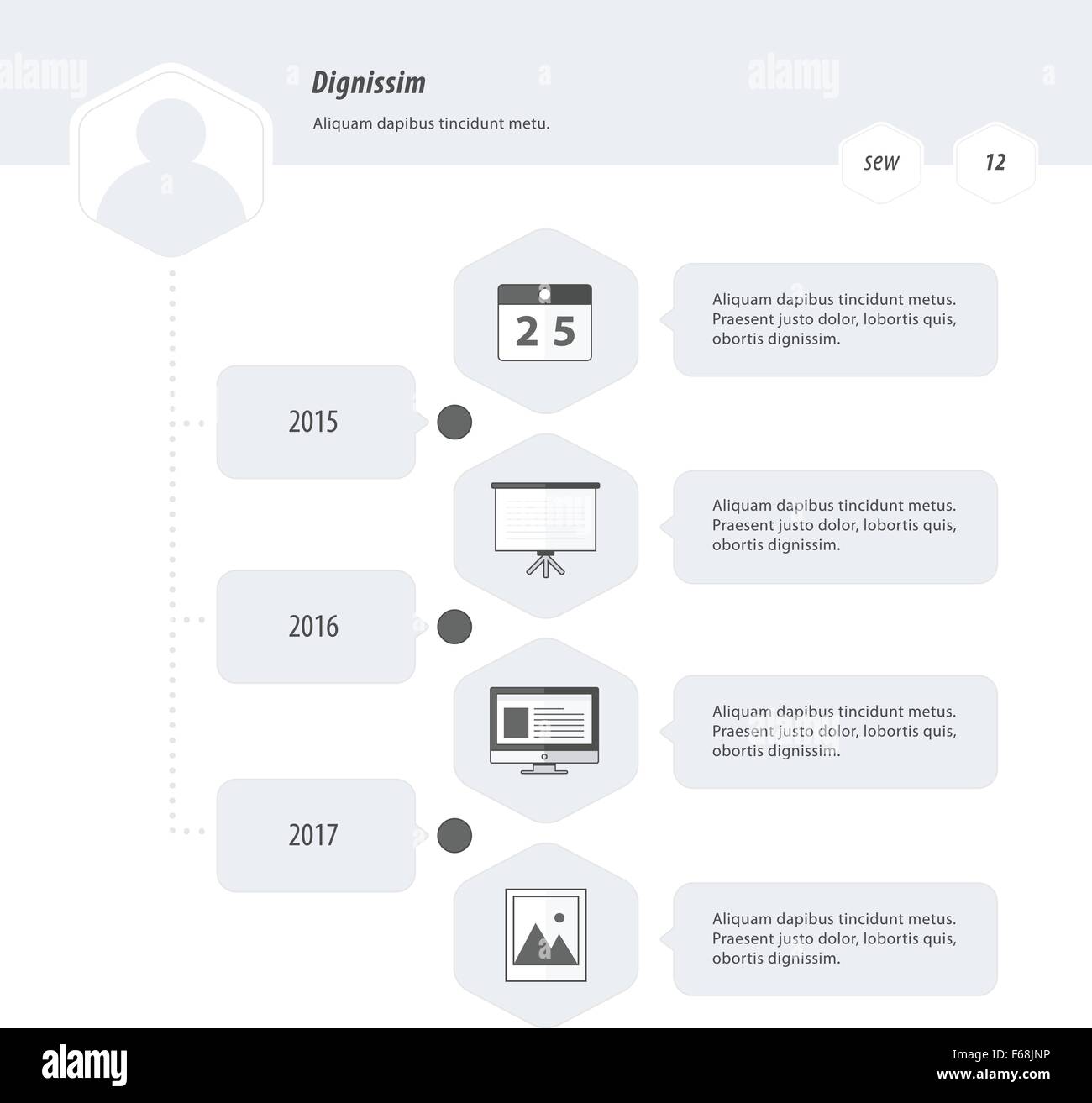 Timeline infographic template black white hi-res stock photography and ...