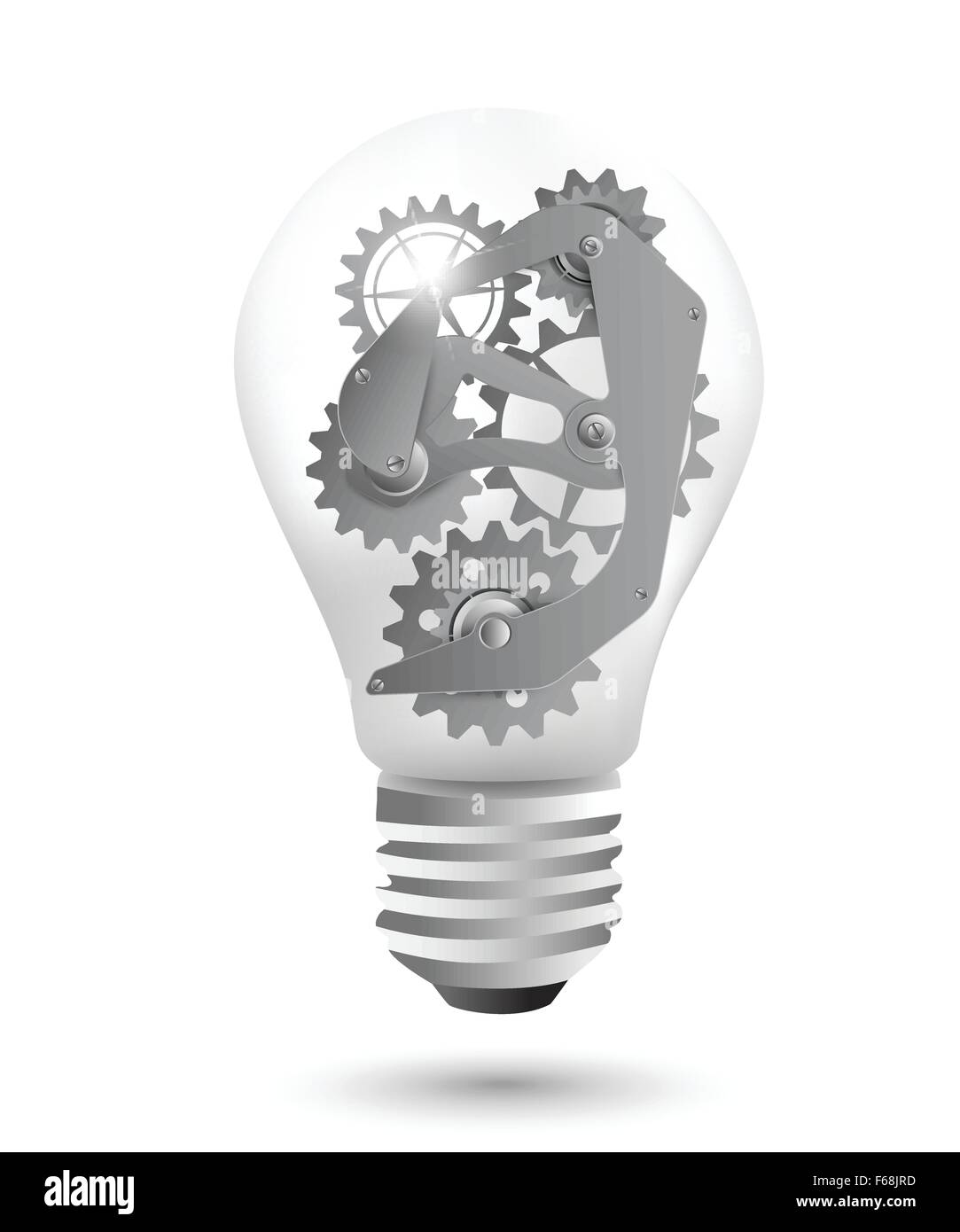 Steel gears as a design element in a light bulb Stock Vector Image ...
