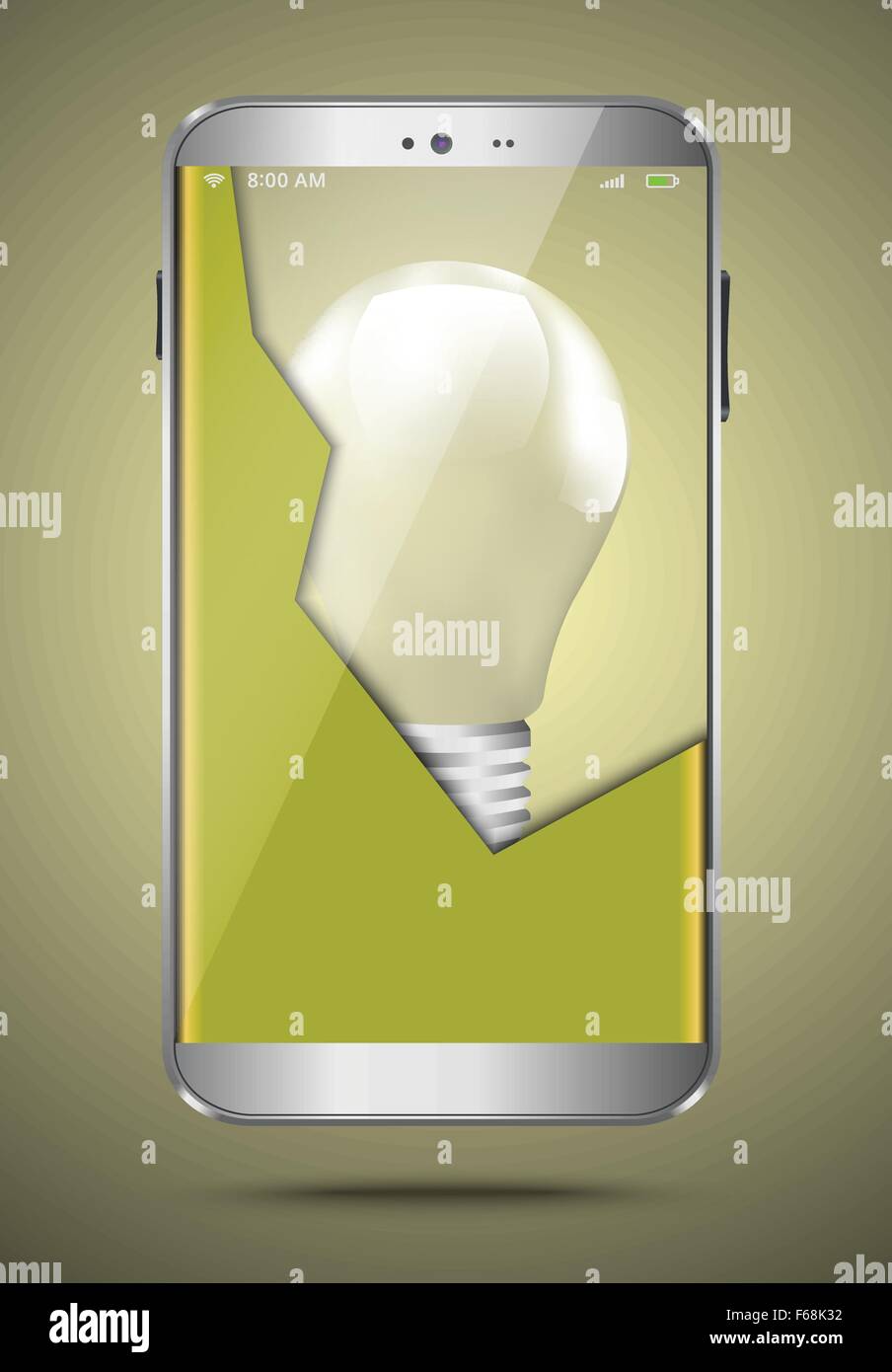 Smart phone with a cracked screen Stock Vector Images - Alamy
