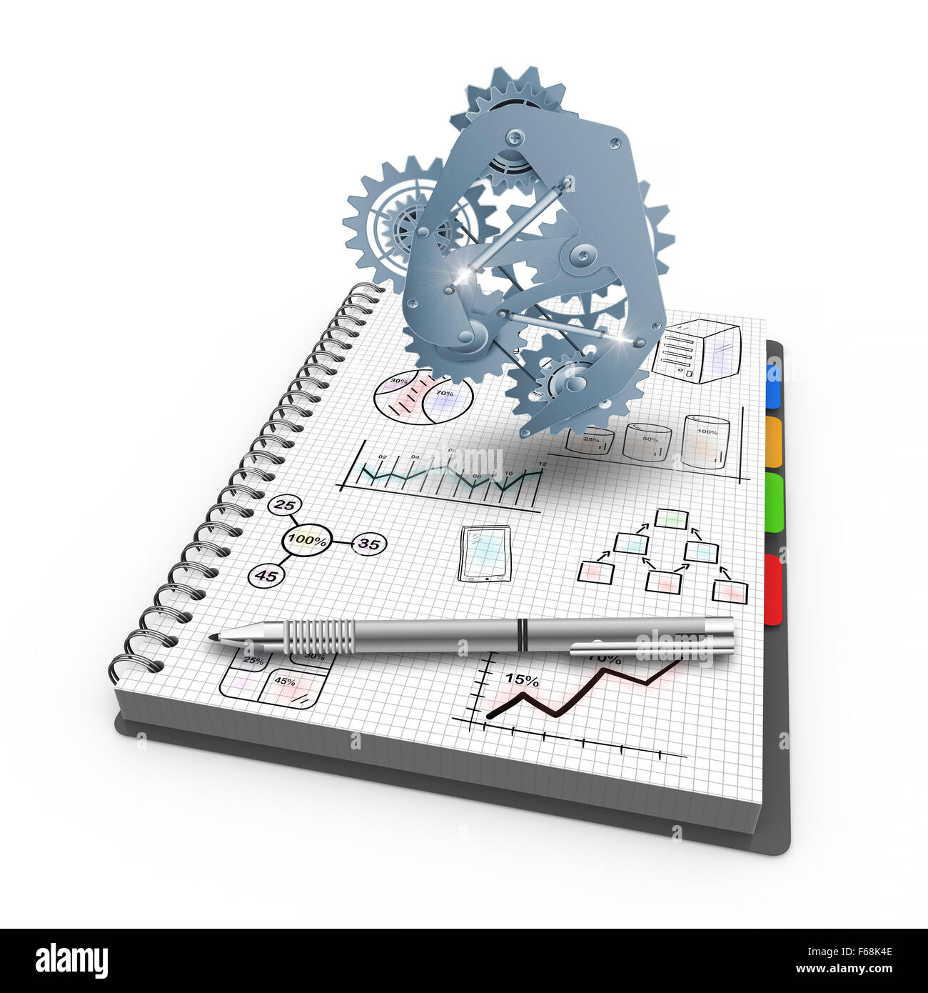 Spiral notebook with business planning project concept Stock Photo - Alamy