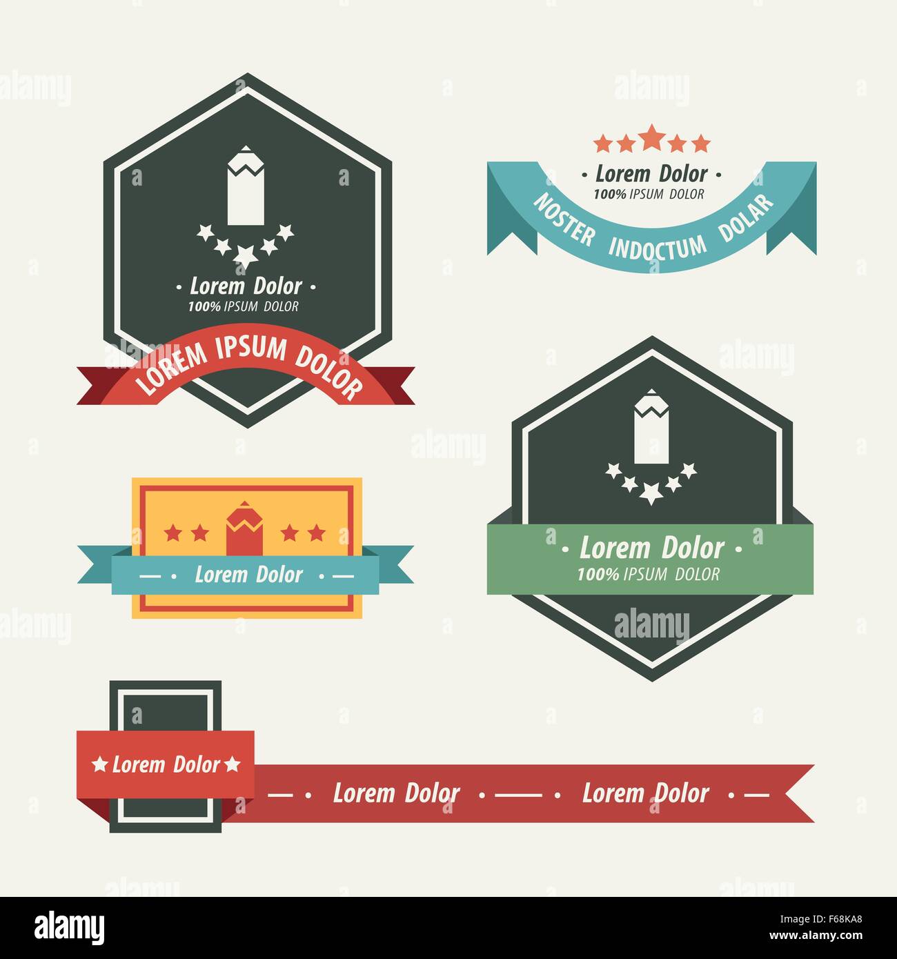 pencil Label And Ribbon template Stock Vector Image & Art - Alamy