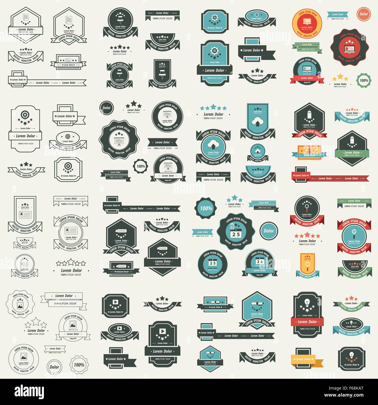 Label And Ribbon template design pack Stock Vector Image & Art - Alamy