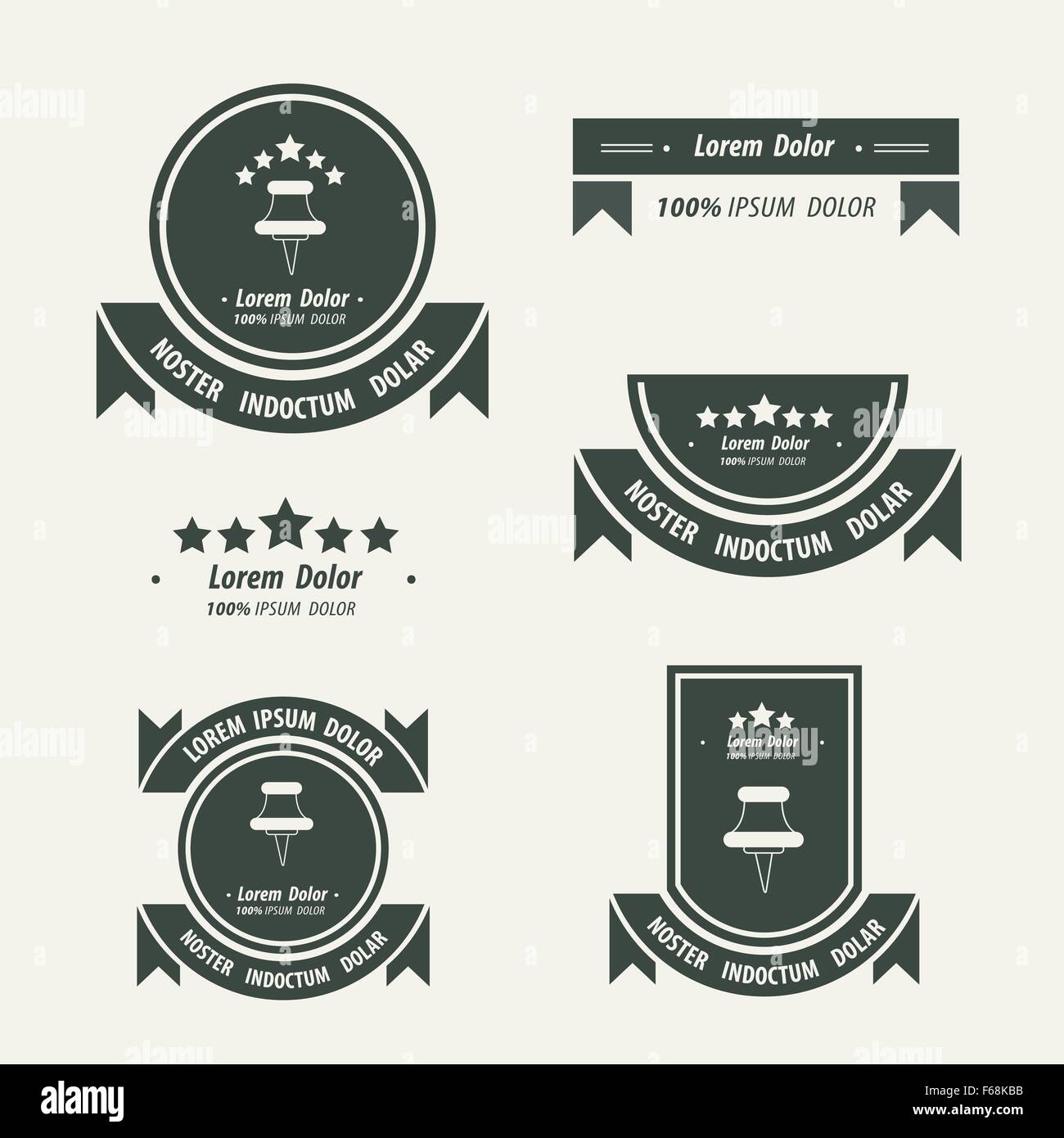 magnifying glass Label And Ribbon black color Stock Vector Image & Art ...