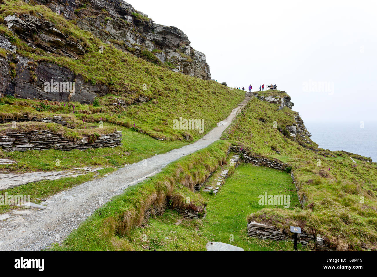 The ruins of Tintagel Castle (English Heritage) in Cornwall, England ...