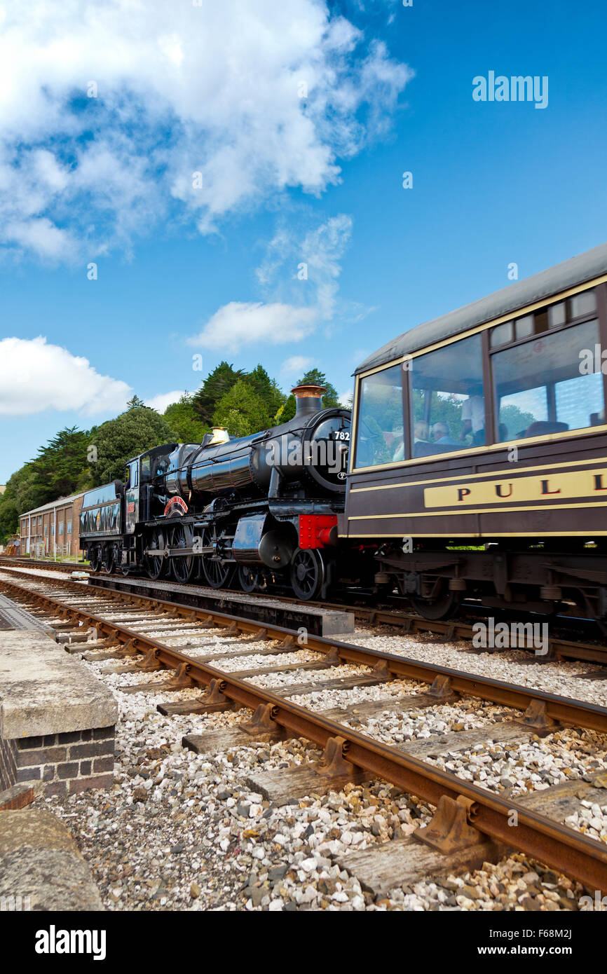 Locomotive 7827 'Lydham Manor' leaving Kingswear station on the ...