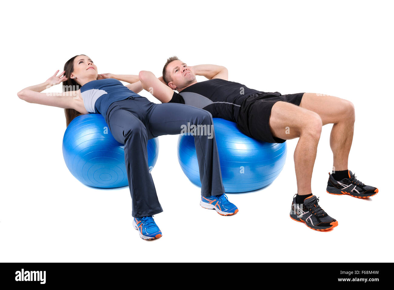 Abdominal Fitball Exercises Stock Photo - Alamy