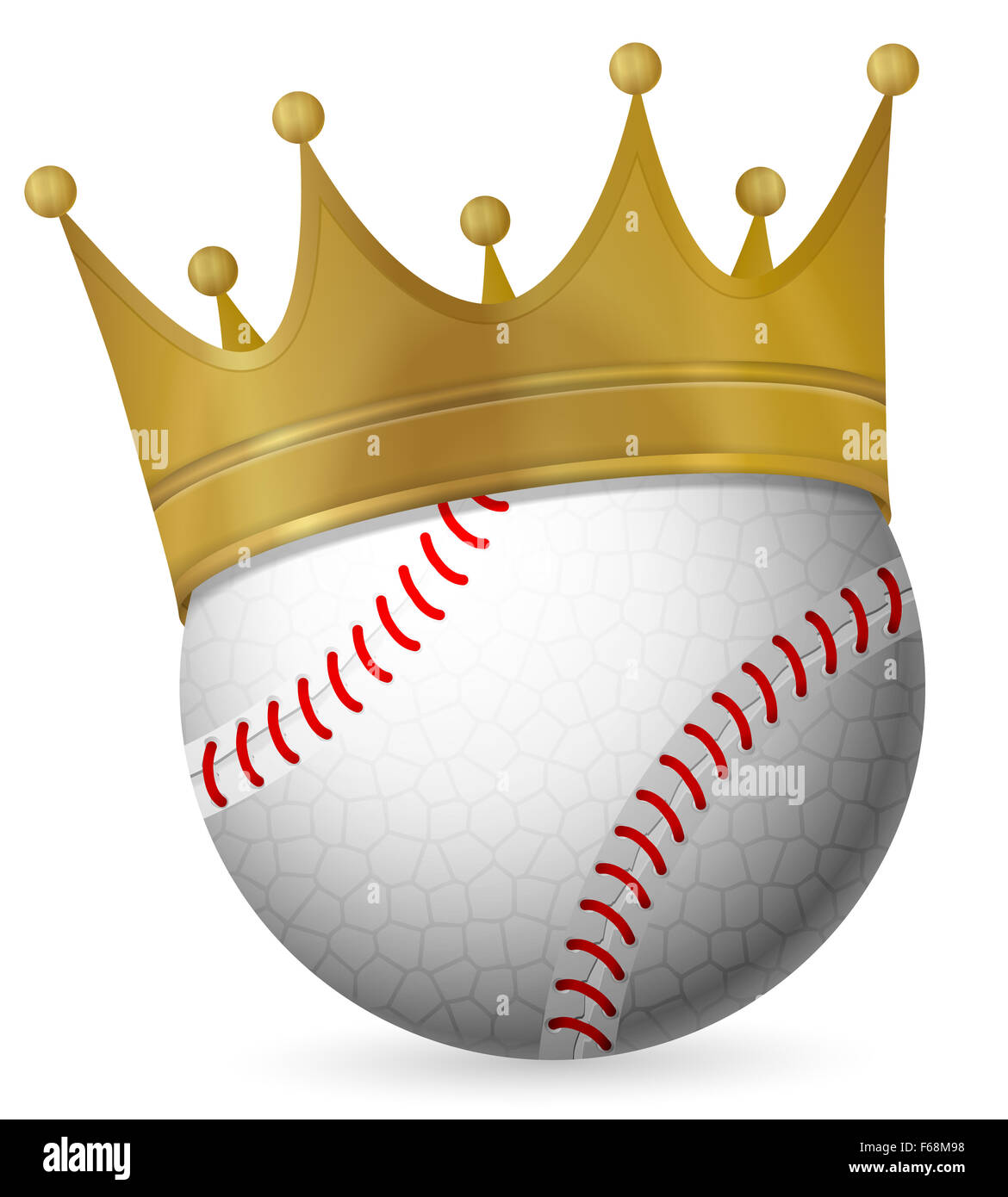 Baseball ball with crown on a white background. Vector illustration ...