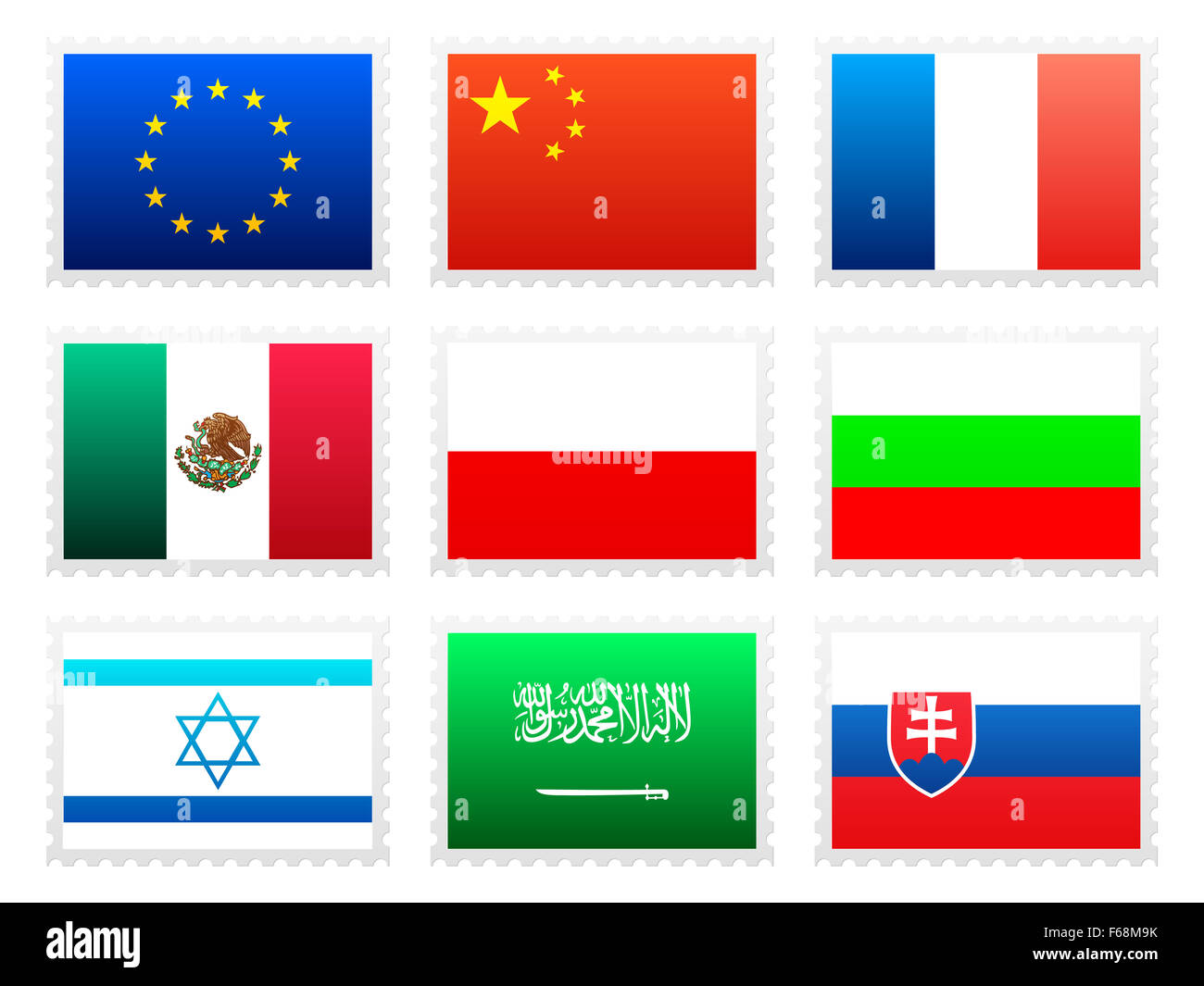 National flag set on a white background Stock Photo - Alamy