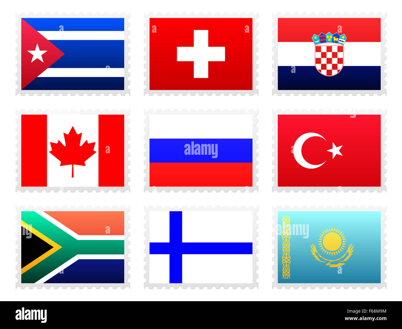 National flag set on a white background Stock Photo - Alamy