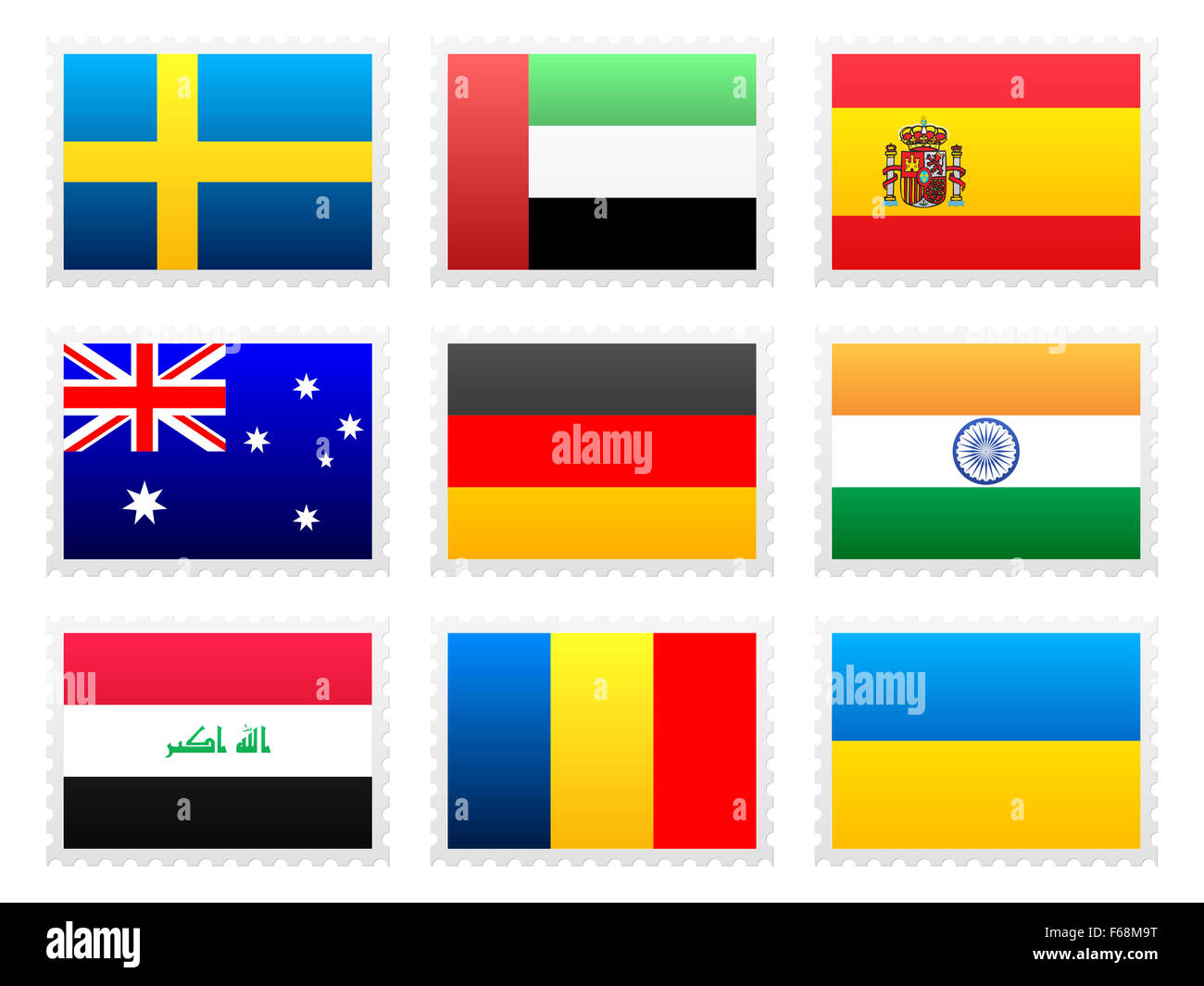National flag set on a white background Stock Photo - Alamy