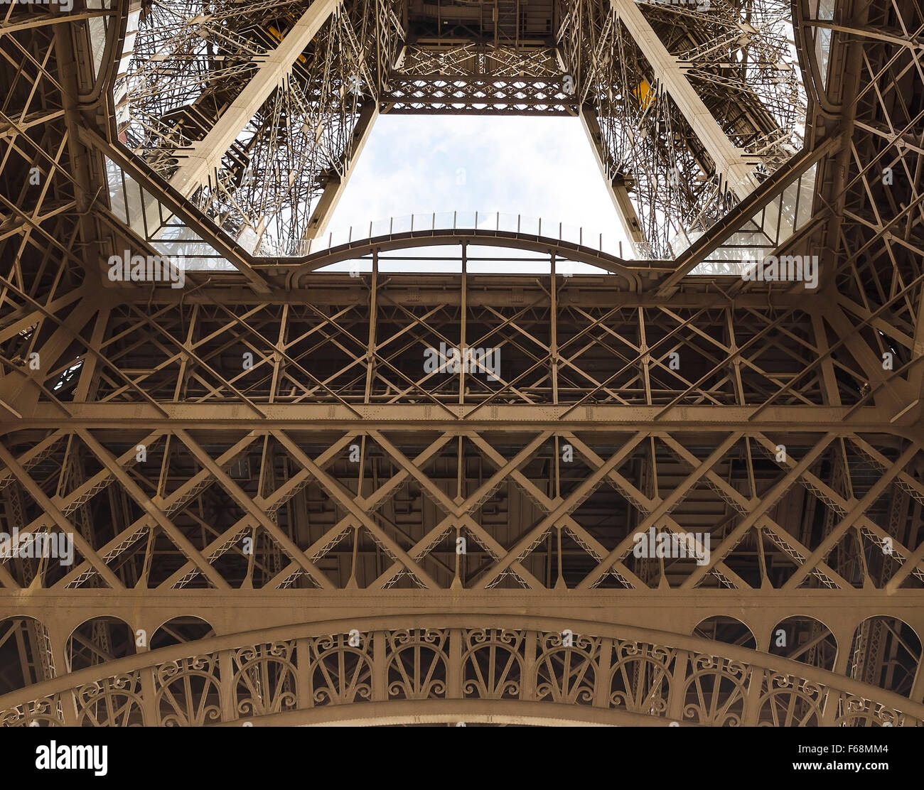 The Eiffel Tower view from below Stock Photo - Alamy