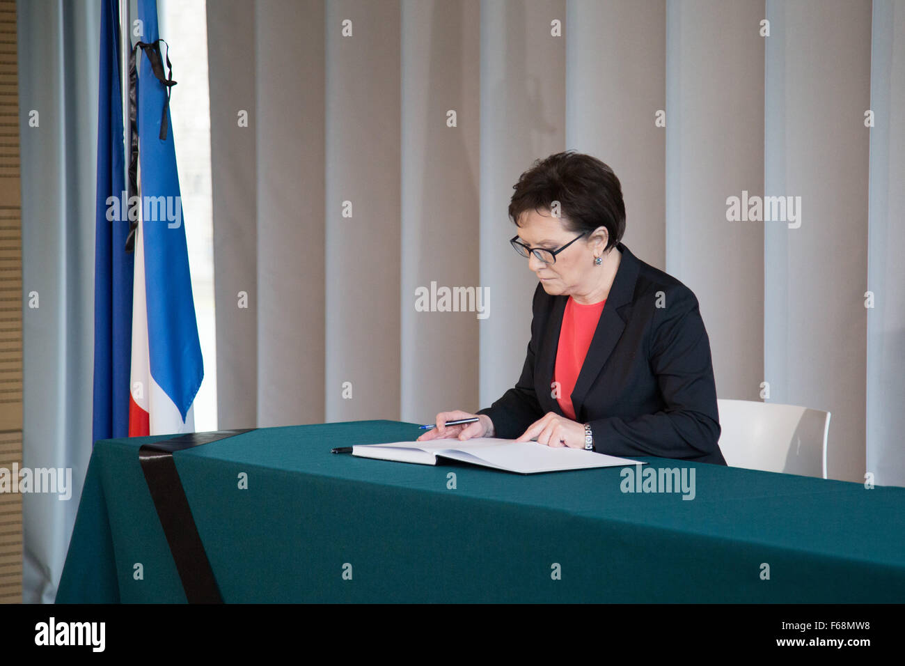 Warsaw, Poland. 14th November, 2015. Polish Prime Minister Ewa Kopacz ...